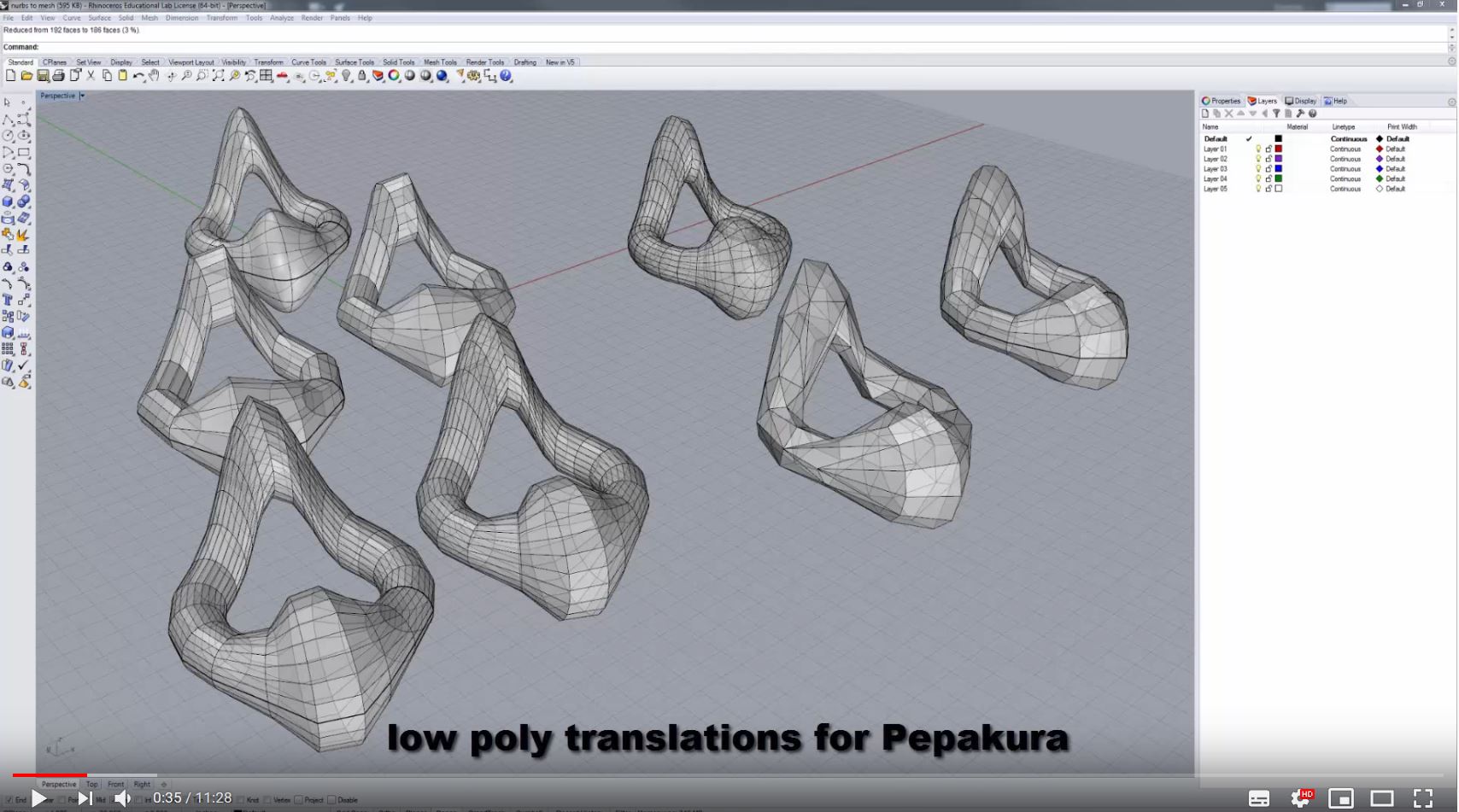 Designstrategies - Rhino: Low mesh objects from nurbs objects by Andrew ...