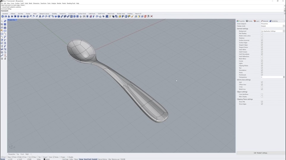Designstrategies - Modell spoon and fork with SubD in Rhino 7 by Brian ...