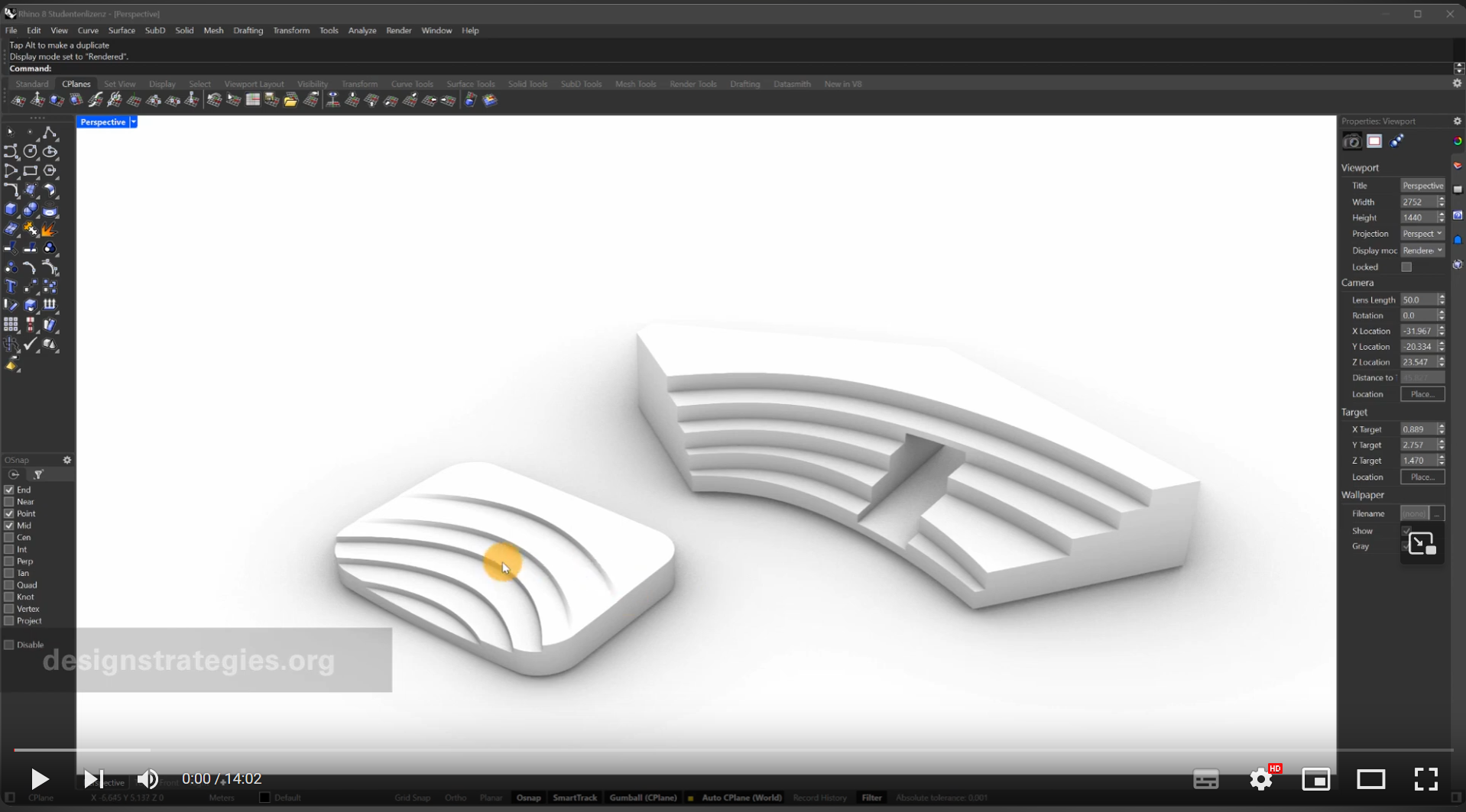 Designstrategies - DE2 – Freeform Staircase Topology with Loft and Boolean