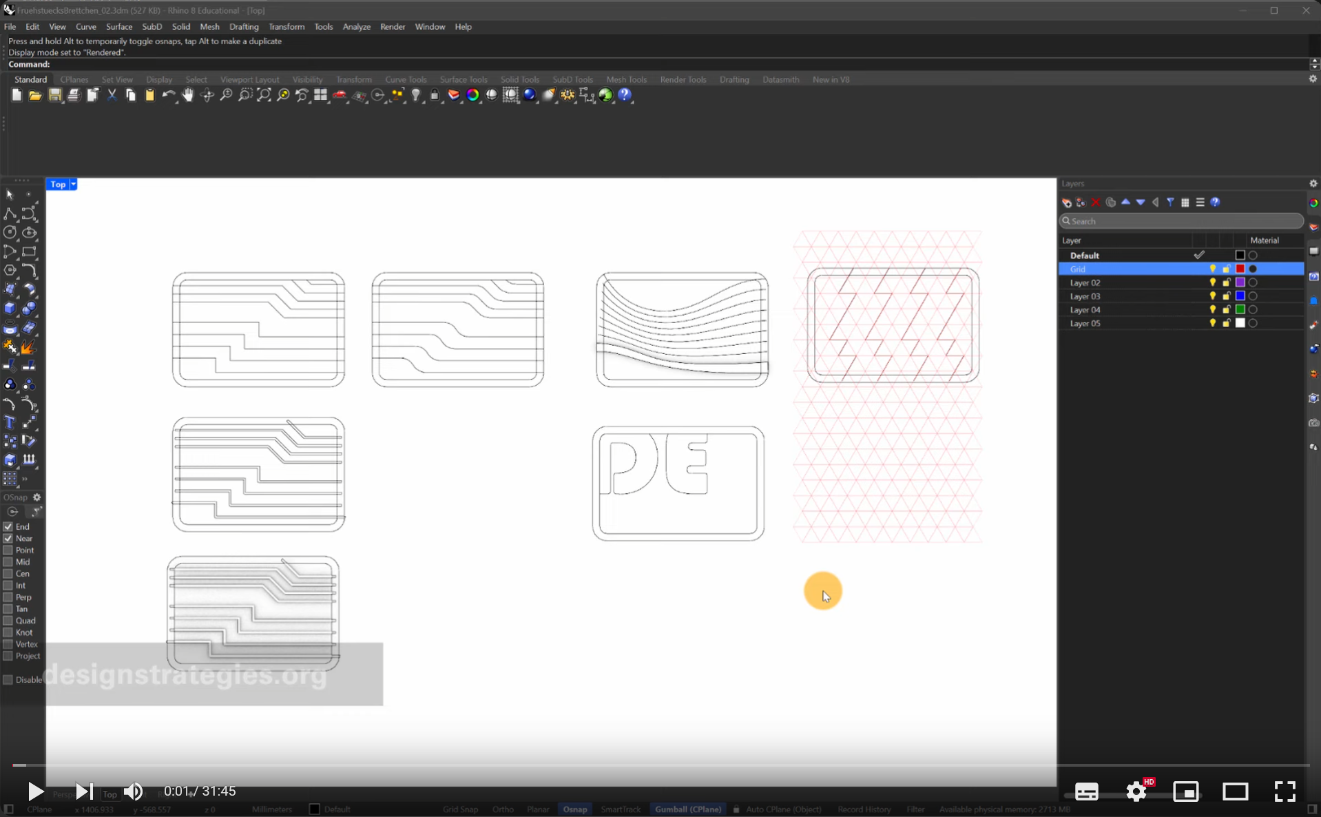 Designstrategies - Working with rhino curves for shapertool